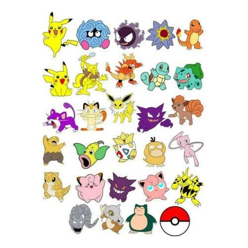 POKEMON CHARACTERS EDIBLE Wafer Cupcake Toppers £3.99 - PicClick UK