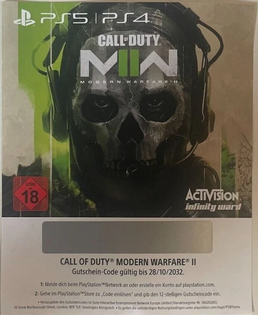 CALL OF DUTY Modern Warfare 2 Cod MW II Sony PlayStation 4 5 PS5 PS4 - DLC Code EUR 29,99 ...