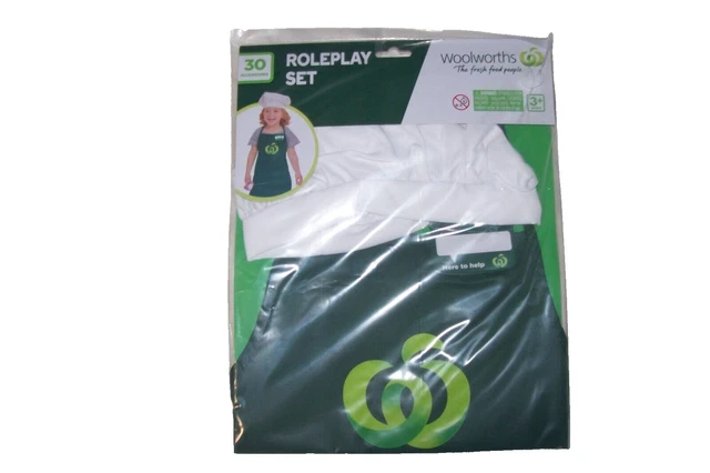 WOOLWORTHS SHOPKEEPER ROLEPLAY Set with Apron, 30 pieces RARE $27.99 ...