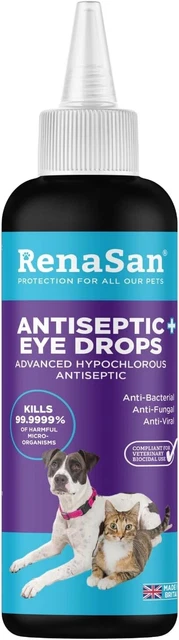 RENASAN ANTISEPTIC EYE Drops, Dogs,Cat Reptiles Livestock Non ...