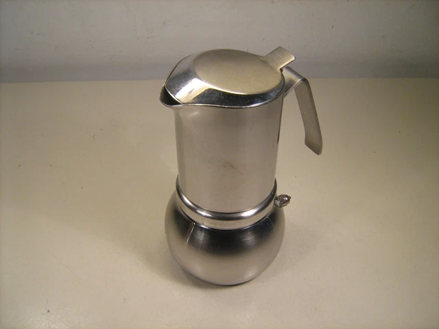 RARA CAFFETTIERA &STELLA& da 6 Tazze, Acciaio Inox , Ottima EUR 30,00 ...