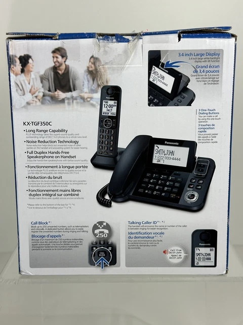 PANASONIC KX-TGF350C DECT 6.0 Two Handset One Cordless Answering System ...