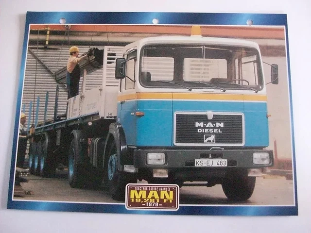 CARTE FICHE CAMION Tracteur Cabine Avancee Man 19.281 Ft 1979 EUR 2,50 ...