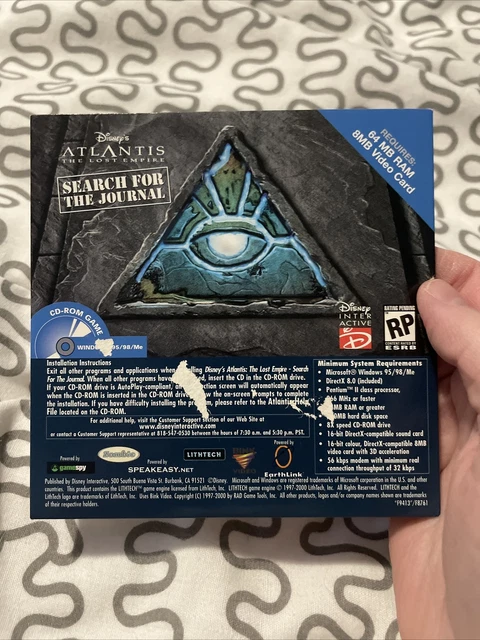 DISNEY'S ATLANTIS: THE Lost Empire -- Search for the Journal (PC, 2001 ...