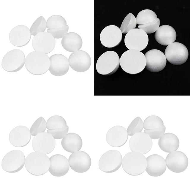 30X SOLID STYROFOAM Foam Polystyrene Half Round Ball £13.99 - PicClick UK