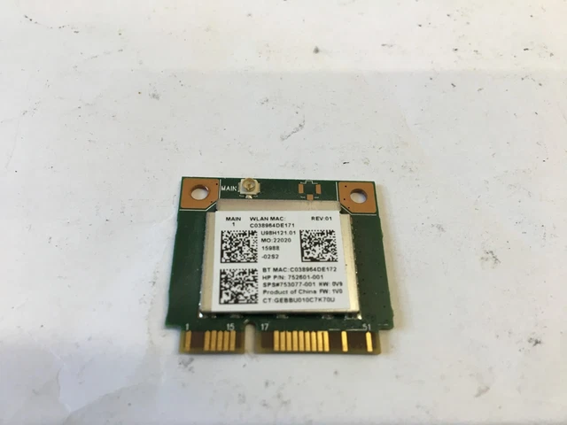 CARTE SANS FIL HP Pavilion 15-P SERIES 15-P157NA WIFI RTL8723BE 752601 ...
