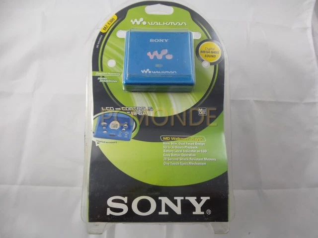 RARE COLLECTORS' VINTAGE Sony MD Walkman - Mini-Disc Player - Blue (MZ ...