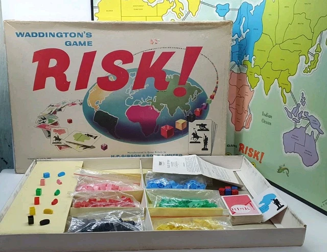 RISK BOARD GAME Original Vintage 1970's Used Waddingtons READ $50.00 ...