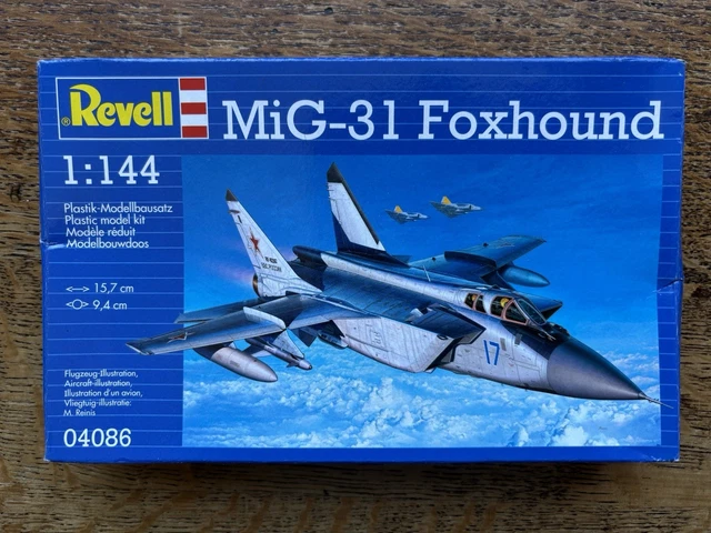 REVELL MIG-31 FOXHOUND 1:144 Scale RUSSIAN Fighter Jet Model Kit 04086 ...