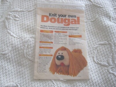 VINTAGE DOUGAL FROM Magic Roundabout Knitting Pattern Candis 1990s £5. ...