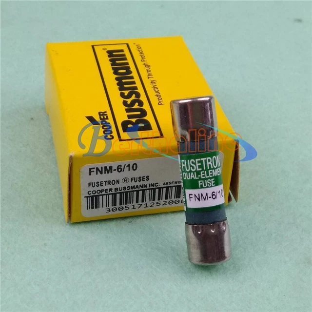 BUSSMANN 1PCS FNM-6/10 (FNM-0.6) 0.6Amp Time-delay Fuses 250Vac £6.74 ...
