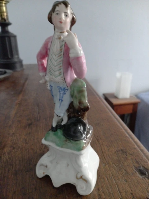 ANCIEN ENCRIER PORTE plume, porcelaine de Paris 19 eme.Très bon état ...