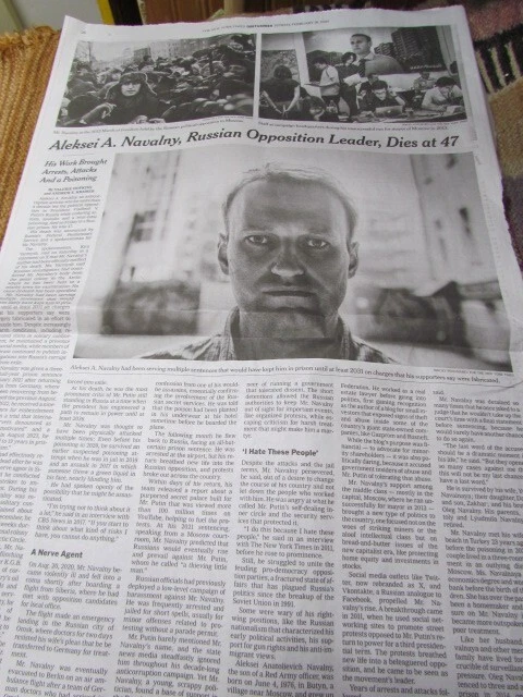 ALEKSEI NAVALNY 1976 -2024 Obituary NY Times Newspaper Russian ...