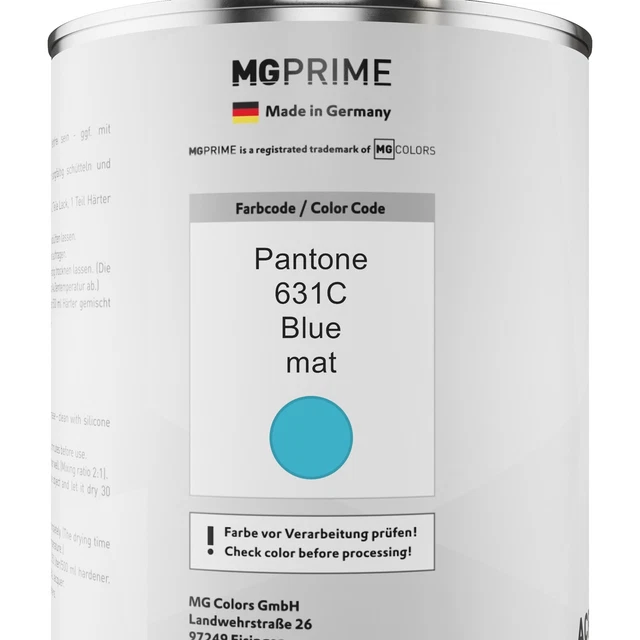 PANTONE 631C BLUE mat peinture acrylique 1,5 Litres 1500 ml durcisseur ...