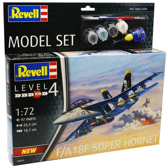 REVELL F/A18F SUPER Hornet Aircraft plastic Model Kit Set 63834 Scale 1 ...