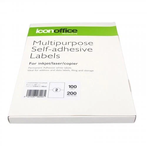 ICON A4 ADHESIVE Label 2 Labels Per Page (210 x 148 mm) Multipurpose ...