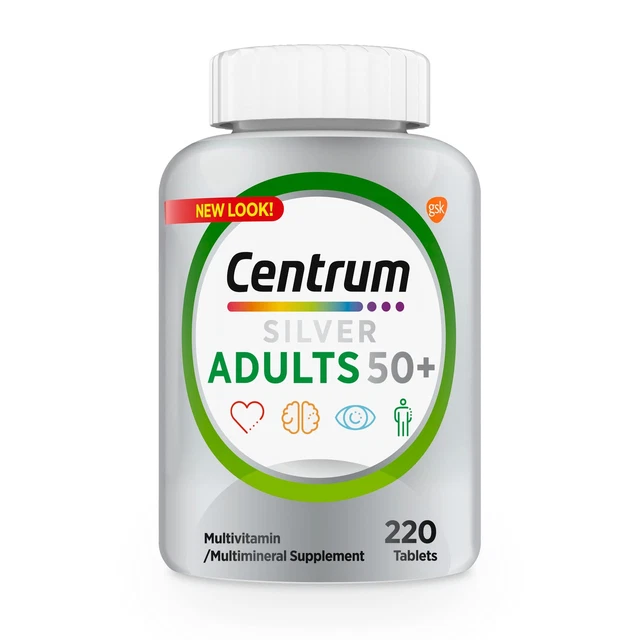 CENTRUM SILVER MULTIVITAMIN for Adults 50 Plus 220 Ct £25.48 - PicClick UK