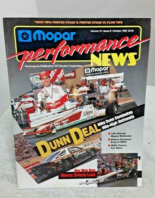 MOPAR PERFORMANCE NEWS Magazine October 1993 Mike Dunn £4.38 - PicClick UK