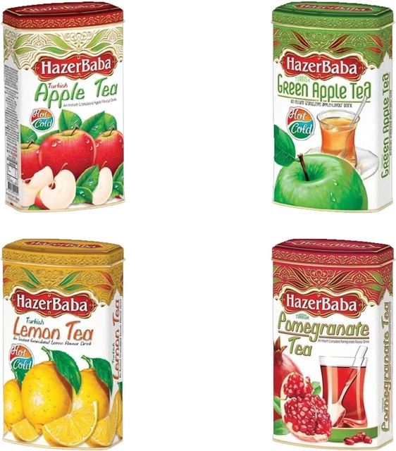 HAZER BABA TURKISH Tea Tin - 4 Flavour inc Apple Lemon Pomegranate ...