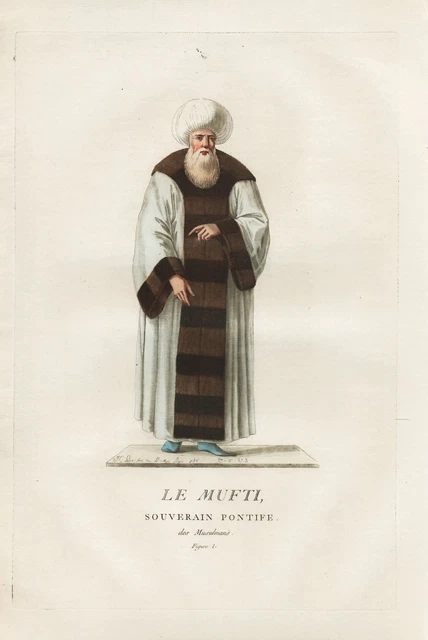 MUFTI ISLAM ISLAMIC Ottoman Empire Osman Empire Turkey Aquatinta 1786 £ ...
