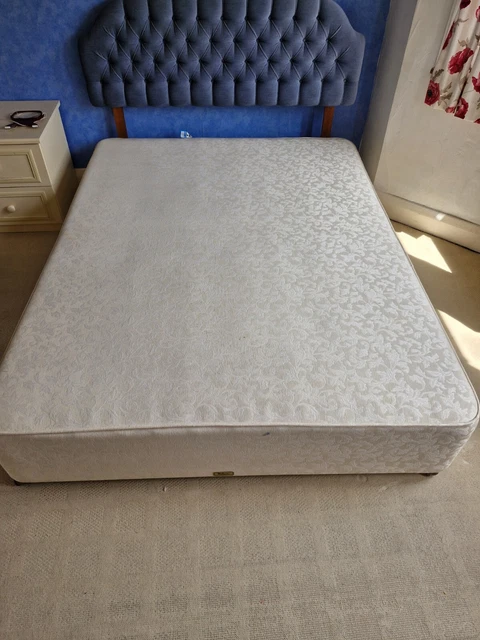 DOUBLE DEVAN BED base and headboard, folds in half for easy moving £19. ...