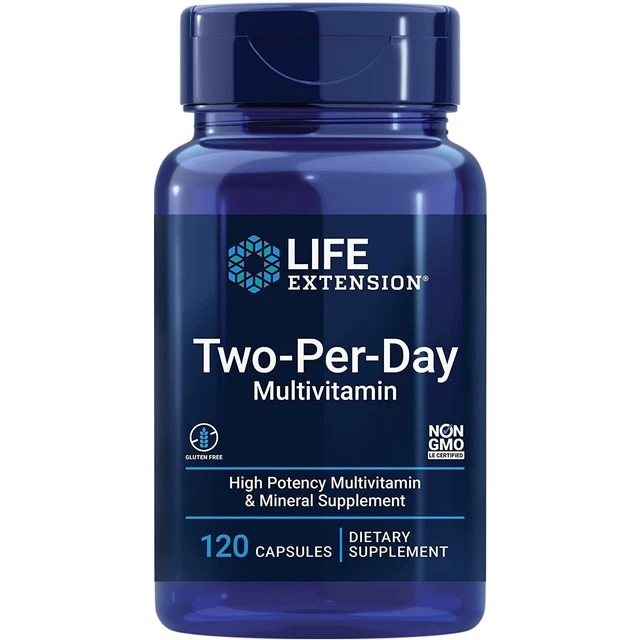 LIFE EXTENSION TWO-PER-DAY Multivitamin 120 Capsules - Expiry October ...