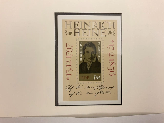BRIEFMARKEN DDR POSTFRISCH Block 37 - Michel-Nr. 1814 - Heinrich Heine EUR 1,20 - PicClick DE