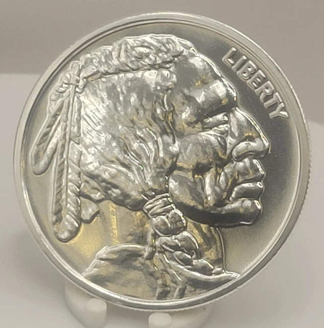 LIBERTY 1OZ .999 Fine Silver Bullion Coin Indian Head/Buffalo Design ...