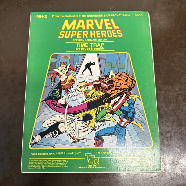 MARVEL SUPER HEROES Time Trap COMPLETE w/ Map - TSR RPG MH-2 Avengers ...