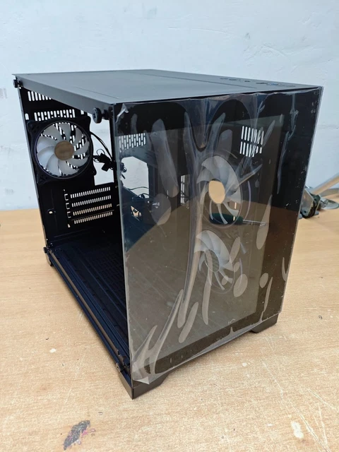 CIT VISION BLACK ATX Gaming Cube PC Case 3 x LED Fans - No Side Panel £ ...