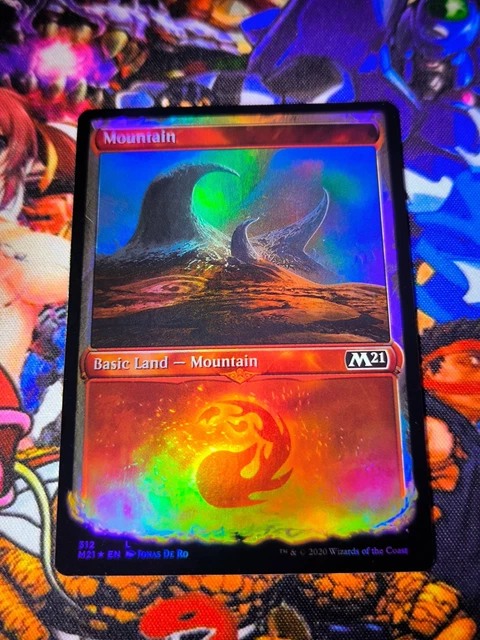 MTG MOUNTAIN 🇬🇧 Nm Full-Art Showcase Basic Land FOIL Core Set 2021 M21 ...