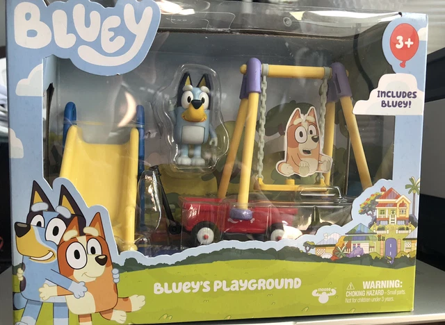 BLUEY PARK MINI Playset with 2.5" Bluey Figure Red Wagon Swing Set.NEW ...