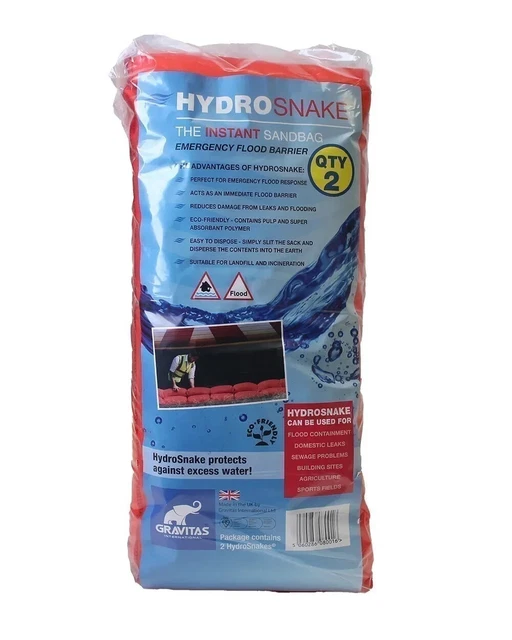HYDROSNAKE FLOOD DEFENCE The Instant Sandbag 2 PK EMERGENCY FLOOD ...