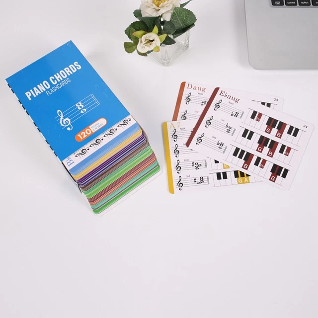 TEACH KIDS PIANO with 120 Color Coded Chord Flashcards and Music Theory ...