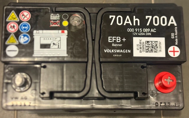 ORIGINAL VW AUTOBATTERIE EFB+ 70AH 700A 000915089AC 12V 420A DIN EUR ...