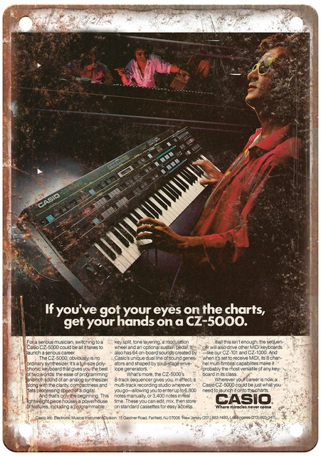 CASIO ANALOG KEYBOARD Synthesizer Magazine Ad Retro Look Metal Sign R61 ...