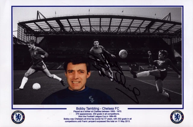 BOBBY TAMBLING SIGNED Chelsea FC Photo Autograph 12x8in with COA £13.99 ...