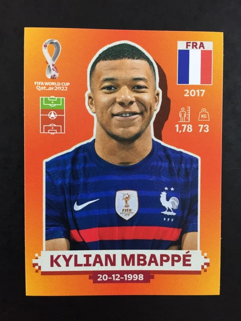 KYLIAN MBAPPE STICKER Panini World Cup Qatar 2022 / Orange #FRA 18 EUR ...