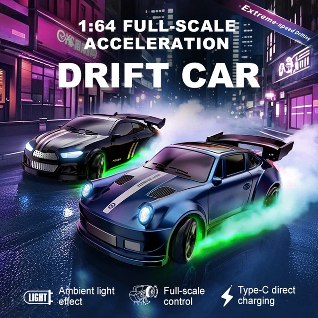 1:64 RC DRIFT Car Mini 4WD 2.4GHz Remote Control Racing Toy w/ LED ...