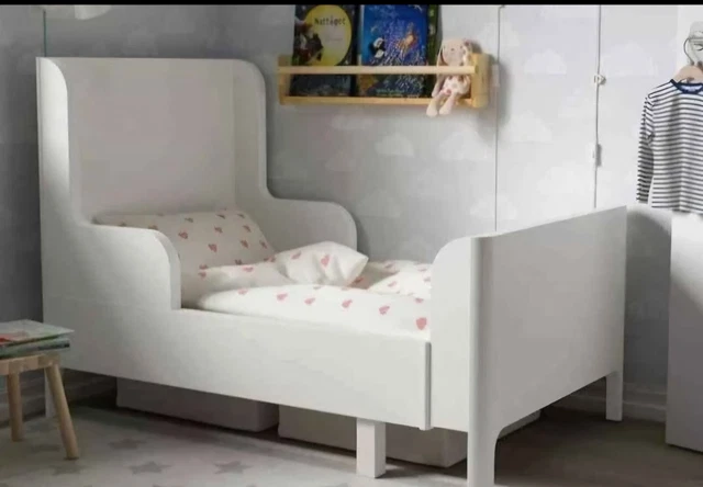 IKEA BUSUNGE KIDS Extendable Bed White, 80x200cm WITH Mattress. £104.72 ...