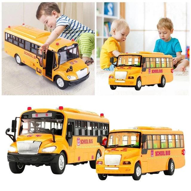 BUS TOY SHUTTLE Bus Sounds and Lights Model Toy Control Deceleration ...