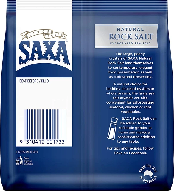 NATURAL ROCK SALT Bag Flavour for Cooking Seasoning Spice All Purpose ...