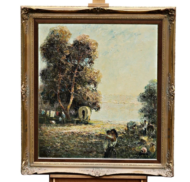JOSEPH KLARL – Landschaft mit Bauernhof – Öl auf Leinwand – signiert ...