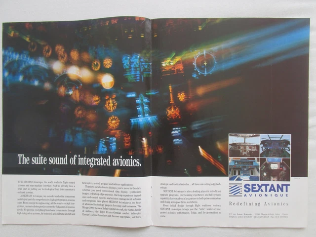 2/1990 PUB SEXTANT Avionique Avionics Electronics Displays Optronics ...