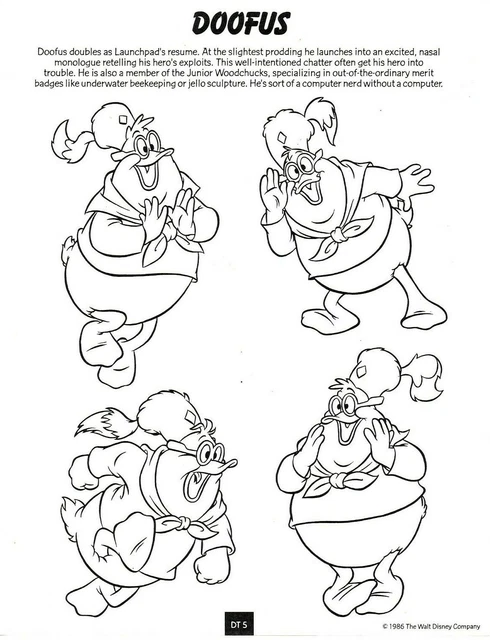 DUCKTALES ANIMATION PRODUCTION Studio Copy DOOFUS Model Sheet Guide ...