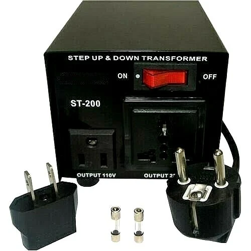 TRANSFORMATEUR CONVERTISSEUR 220 A 110V Ou 110 220V 200W Utilisé Equipe American EUR 25,32 ...