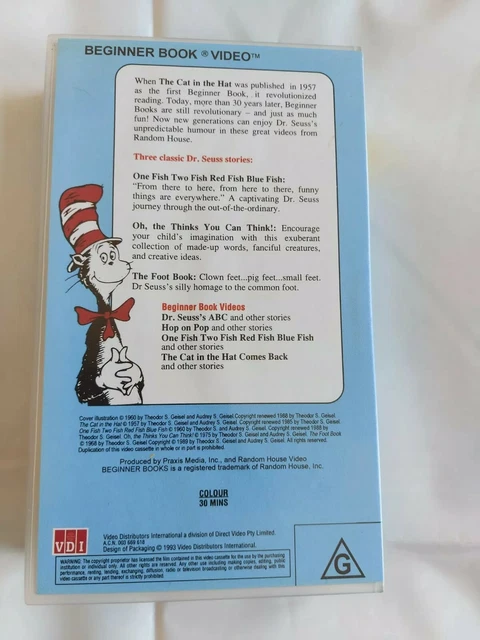 DR SEUSS VHS 1993 One fish two fish red fish blue fish plus two other ...