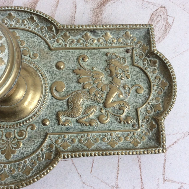 ANCIEN ENCRIER BRONZE Chimère Sphinge Empire XIXème Créatures ...