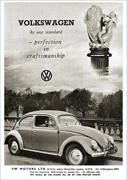 VW BEETLE RETRO Poster A3 Print From Classic 50'S Advert £4.99 ...