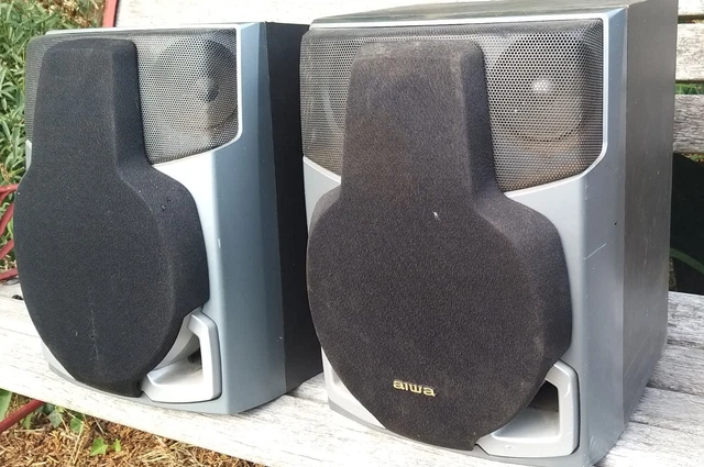 AIWA SPEAKERS 3 way bass front surround speaker system £10.78 - PicClick UK